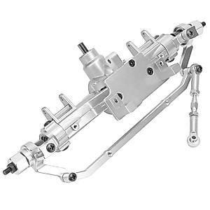Dilwe RC Car Metal Front Axle Upgrade Part for HSP 94180/RGT 18000 1/10 Crawler-Type Truck Toy Cars, RC Axles CNC Metal RC Axles RC Accessories(Silver)