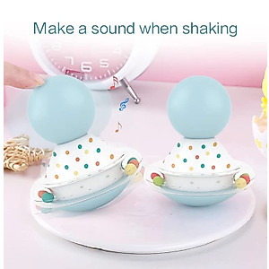 Mini Montes Wooden Tumbler Wobble Spin Pull Toy, Montessori Toys for 1 Year Old, Toys for 1 Year Old Boy Girl, Toys for Ages 0-2, Baby Toys, Sensory Toys, Tummy Time Toys, Gifts for Kids