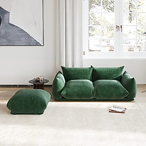 TIFLON Modular Sectional Sofa,50inch Minimalist Sofa Couch,Convertible Couch, Chenilleyarn 1 Seat Modern Living Room Sofa Sets for Office House-Green