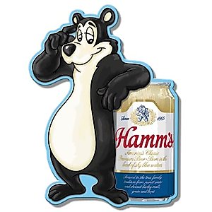Desperate Enterprises Hamm's Bear Can Embossed Aluminum Die Cut Sign - Nostalgic Vintage Metal Wall Decor - Made in USA