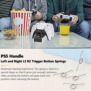 YWLRONG 4Pcs PS5 L2 R2 Trigger Button Springs for Sony PlayStation 5 PS5 Metal Trigger Keys Springs DualSense Controller Assembly Replacement with Screwdriver Tools