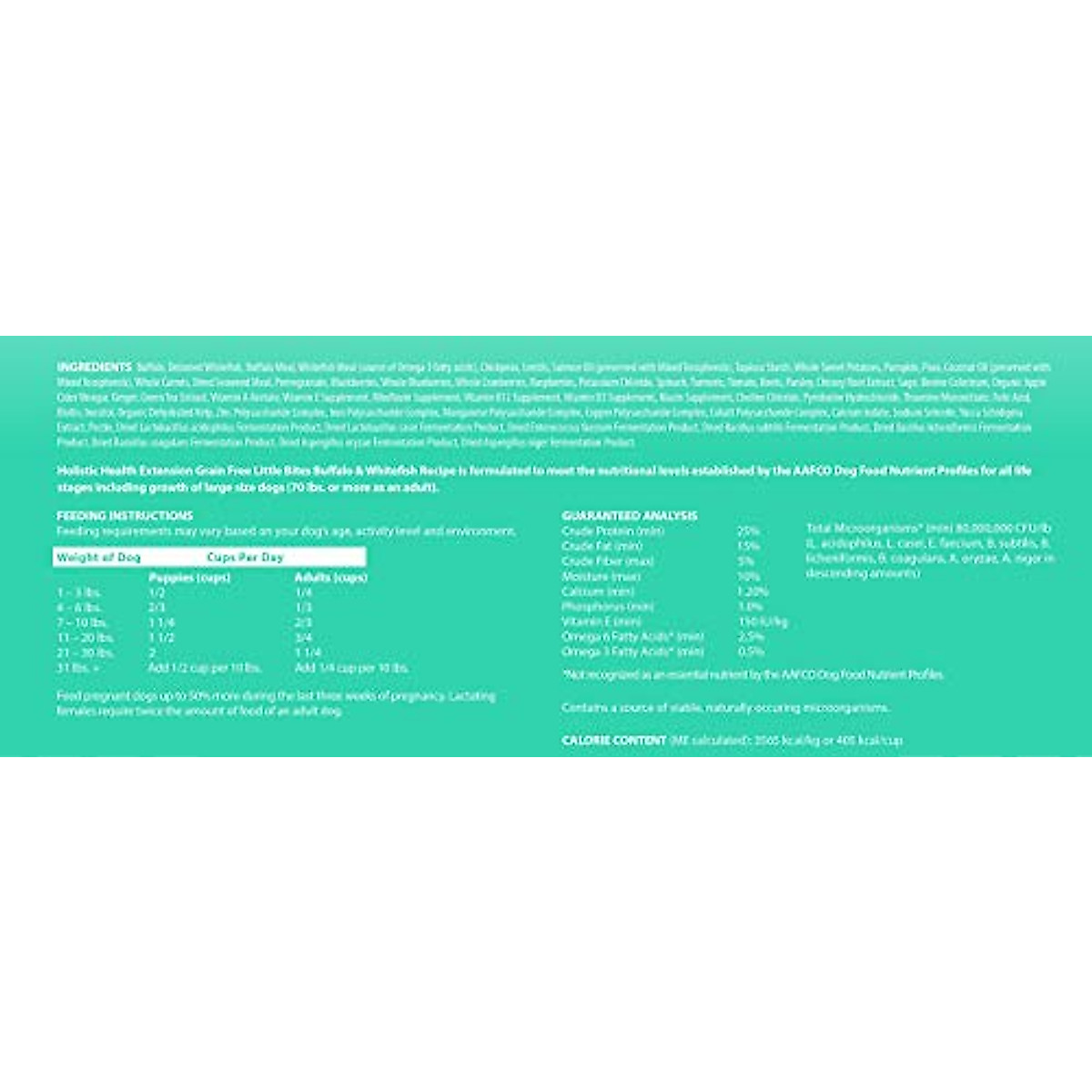 Health Extension Little Bites Dry Dog Food, Natural Food with Vitamins & Minerals, Suitable for All Puppies, Grain Free Buffalo & Whitefish Recipe with Whole Vegetable & Berries (10 Pound / 4.5 kg)