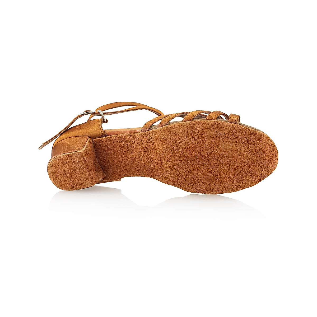 Tan Girls Latin Dance Shoes Women Low Heels Tango Salsa Ballroom Shoes (6.5 Big Kid)