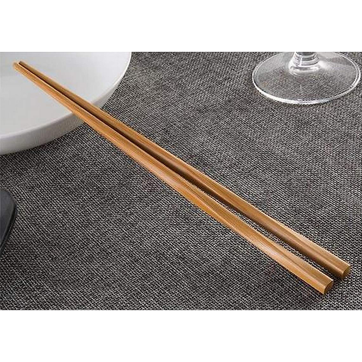 JapanBargain 3650, Bamboo Chopsticks Reusable Japanese Chinese Korean Wood Chop Sticks Hair Sticks 5 Pair Gift Set Dishwasher Safe, 9 inch, Twist