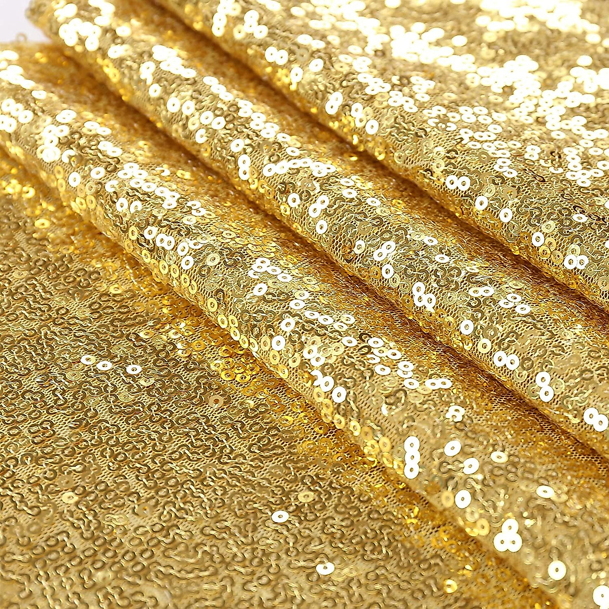 TCBESTO Gold Sequin Backdrop Curtains 4FT x 8FT 2 Panels Glitter Curtain Backdrop Sparkly Photography Background Drapes for Wedding Bridal Shower Christmas Festival Birthday