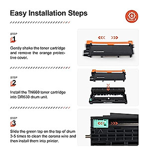 v4ink 3PK Compatible Tray_Toners_Cartridges_Printer for Brother TN660 TN630 Toner Ink for Brother MFC-L2700DW HL-L2300D HL-L2320D HL-L2340DW HL-L2380DW DCP L2540DW L2520DW MFC L2740DW L2720DW Printer