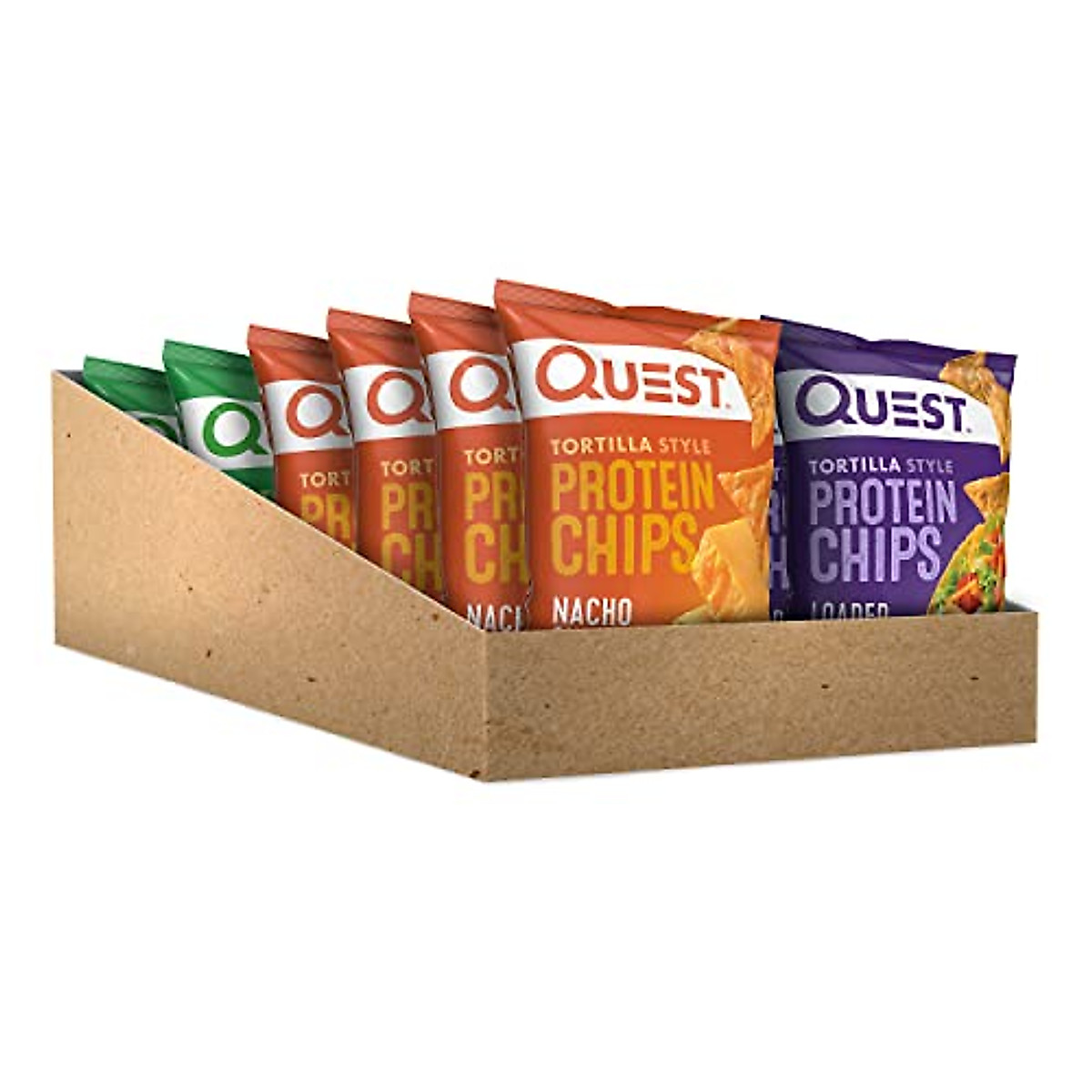 Quest Tortilla Style Protein Chips Variety Pack, Chili Lime, Nacho Cheese, Loaded Taco, 12 Count