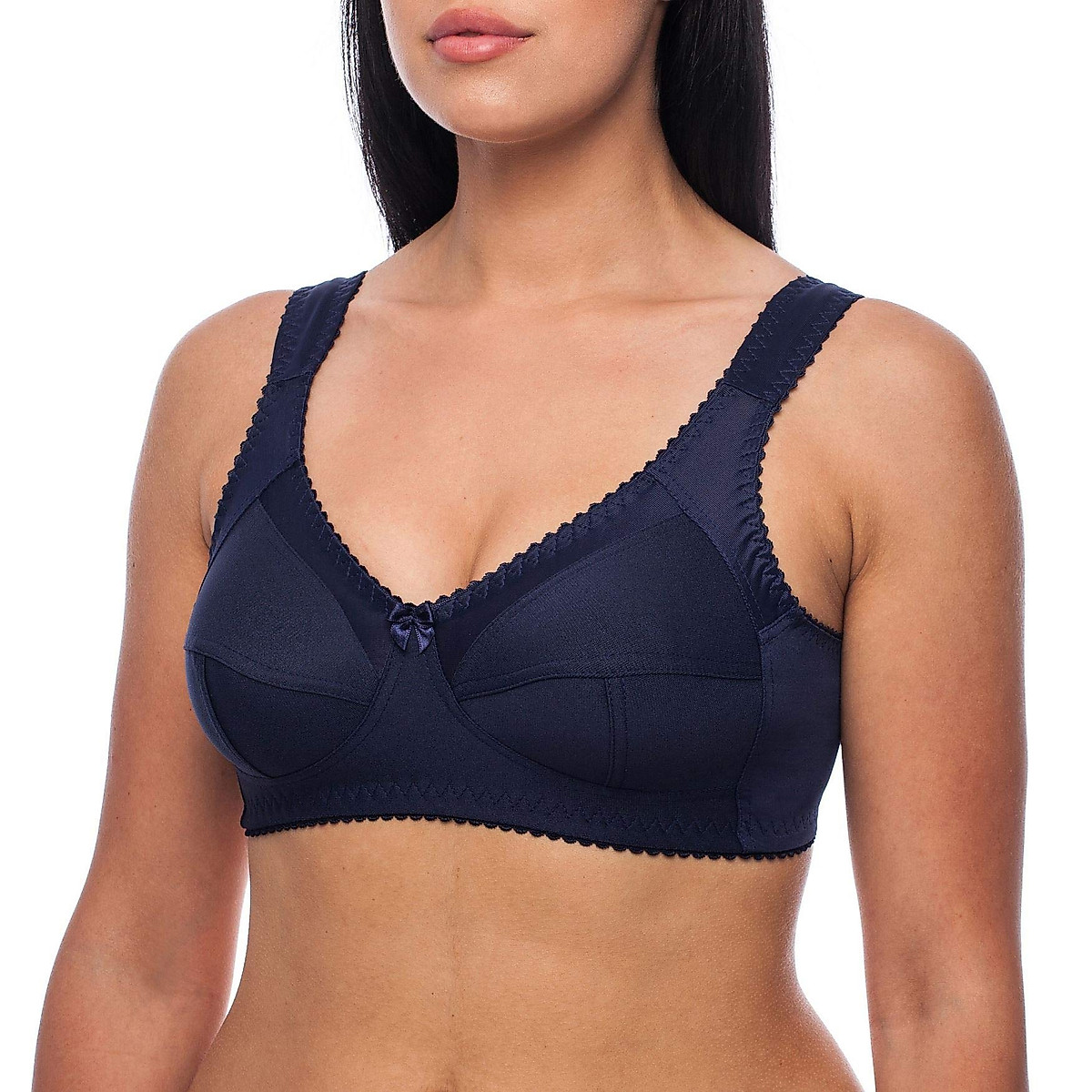 frugue Wireless Comfort Sleep Unlined Plus Size Bra Blue US 40 C