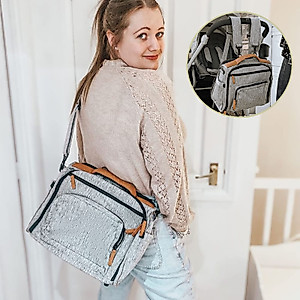 miss fong Small Diaper Bag,Diaper Bag Backpack,Baby Diaper Bag Backpack, Baby Bag for Girls Boys New Mom,Baby Stuff for Newborn,Shoulder Strap & Backpack Strap,4 Insulated Pockets（Grey Color）