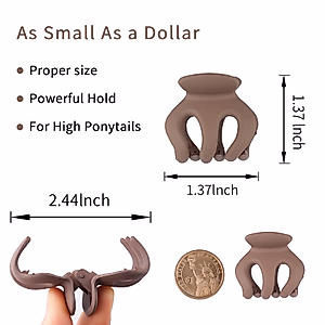 FRDTLUTHW Hair Clips 1.37 Inch Colored Small Hair Claw Clips for High Ponytail(pack of 8)