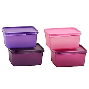 Tupperware Keep Tab Plastic Container Set, 500Ml, Set Of 4, Multicolour