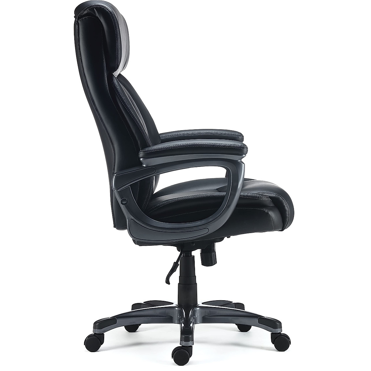MyOfficeInnovations 24328570 Bonded Leather Big & Tall Managers Chair, Black
