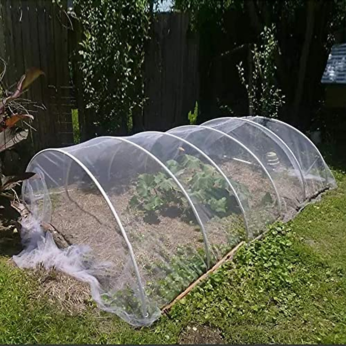 Agfabric Garden Netting 8'x10' Insect Pest Barrier Bird Netting for Garden Protection,Row Cover Mesh Netting for Vegetables Fruit Trees and Plants,White