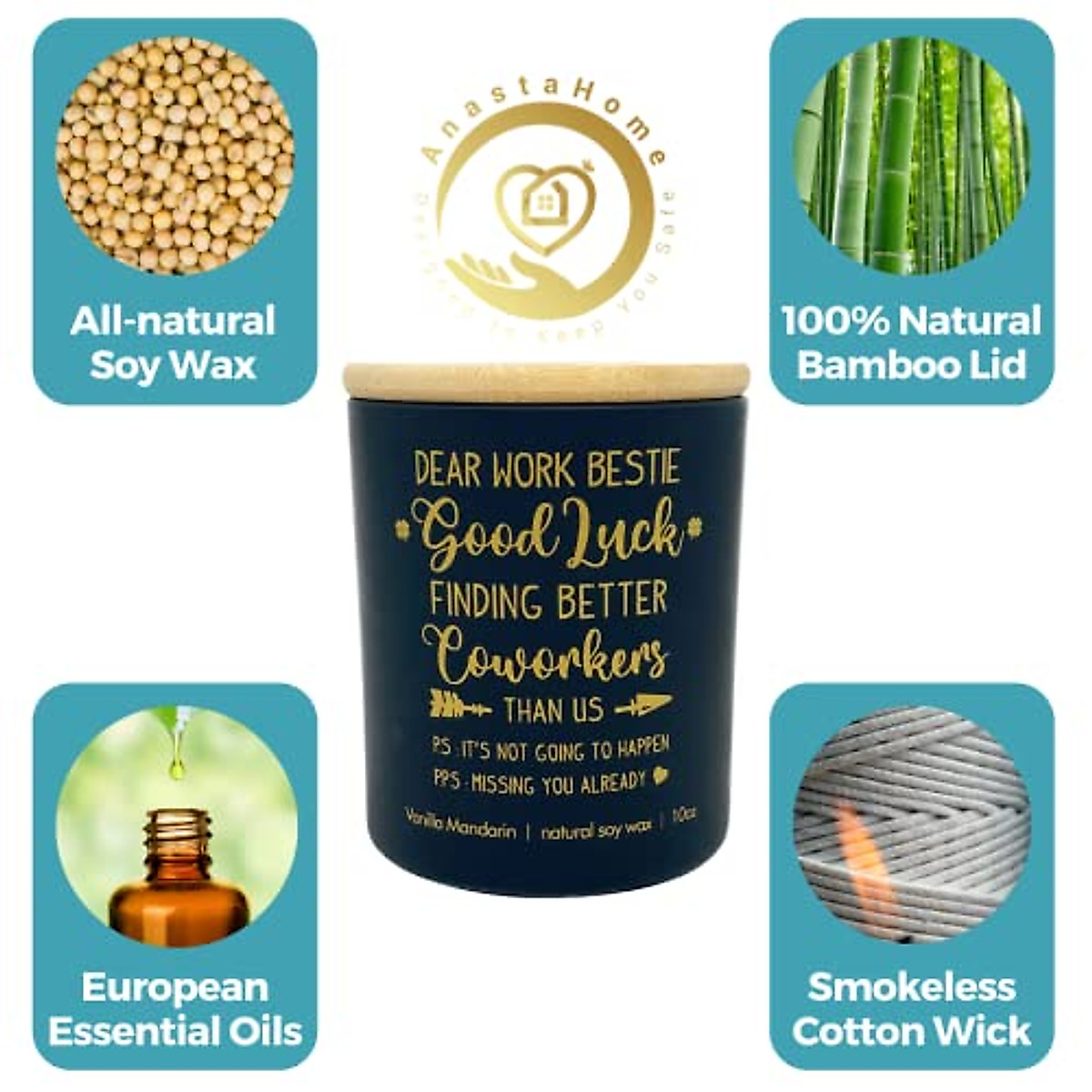 Going Away Gift for Coworker - Funny Office Gifts - Beautiful Soy Wax Scented Candle, Makes a Perfect Office Gift for Work Friends - Gifts for Coworker Leaving Job (Mandarin Vanilla)