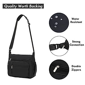 Shaelyka Large Shoulder Bag with PADDED Shoulder Strap, Water- Resistant Crossbody Bag for Women, Black