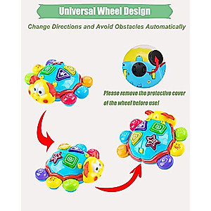 Vanmor Walking Crawling Toys for Infants 6-12 18 Months +, Spanish English Bilingual Learning Toy Montessori Educational Toy, Baby Musical Light up Toys Gifts for 1 2 3 Year Old Boy Girl