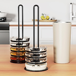 giffgiss Tumbler Lid Organizer 2 Pack(0.79" Width): Holding Up to 11 lids - Metal Holder with 10 Inches of Vertical Space for Kitchen Cabinet Countertop Storage - for Yeti/Stanley/Simple Modern Cups