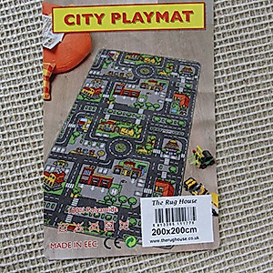 The Rug House Children's Play Village Mat Town City Roads Rug, 140cmx200cm (4ft7"x6ft7")
