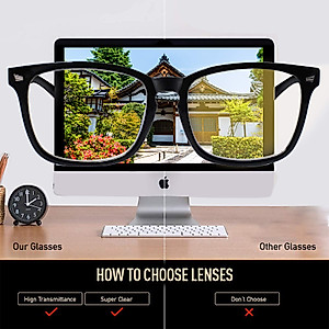 VIDEBLA 5 Pack Blue Light Blocking Reading Glasses,Spring Hinge Computer Readers for Women Men,Anti UV Ray Filter Nerd Eyeglasses (Mix, 0.50)