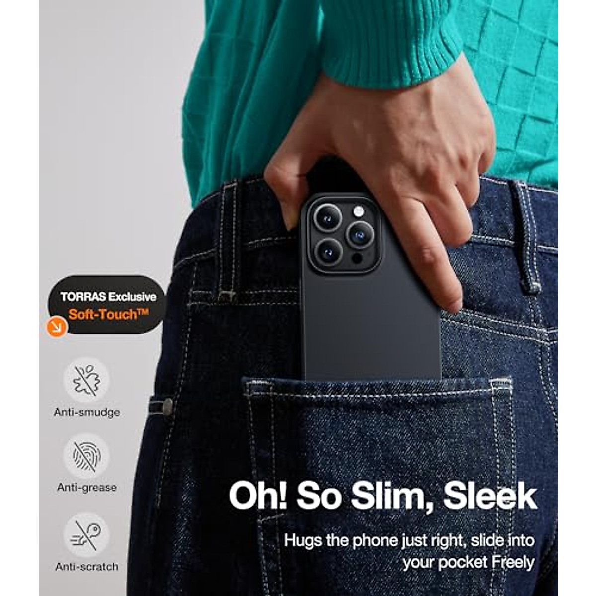 TORRAS Magnetic Slim-Fit for iPhone 14 Pro Max Phone Case, Ultra-Thin Case Compatible with MagSafe, Matte Hard PC Cover Protective Anti-Fingerprint Anti-Scratch 2022, Black