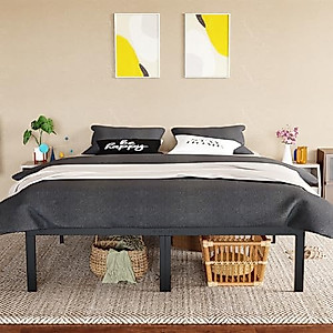 NEWBULIG 14 inch Queen Size Bed Frame, Heavy Duty Platform Bed Frames with Under Bed Storage Space Easy Assembly, No Box Spring Needed, Sturdy Steel Slat Support