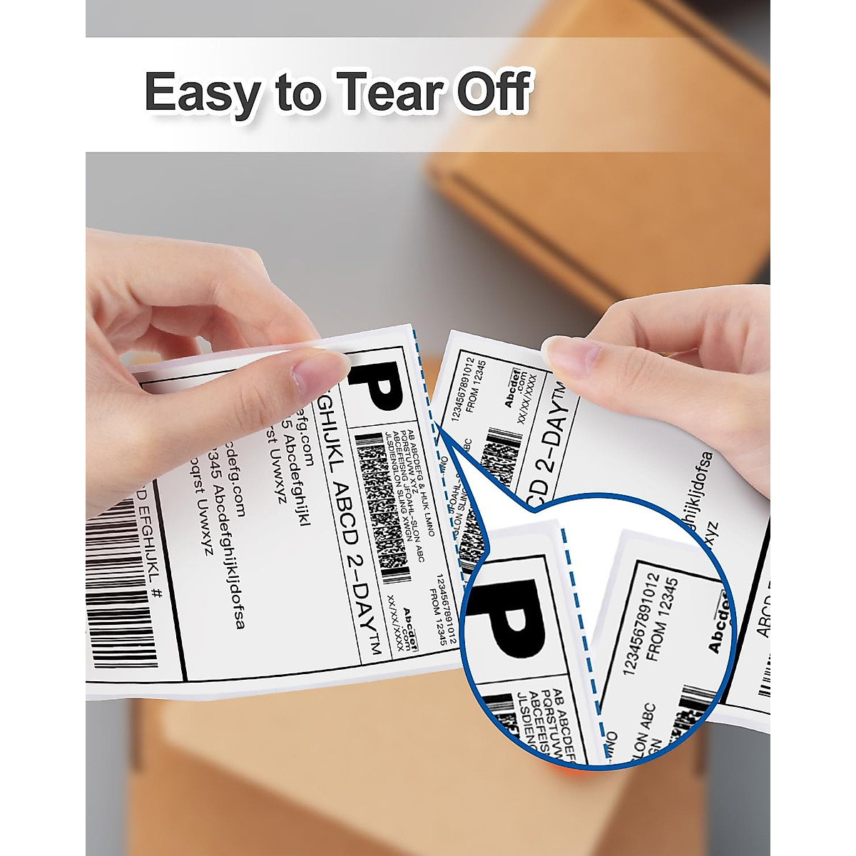 Thermal Labels, SWIFINT 4"x6" Direct Thermal Shipping Label, Perforated Fanfold Labels Compatible with Lable Printer MUNBYN, NELKO, IDPRT SP420, SP410, SWIFINT PL70E, Permanent Adhesive, Pack of 500