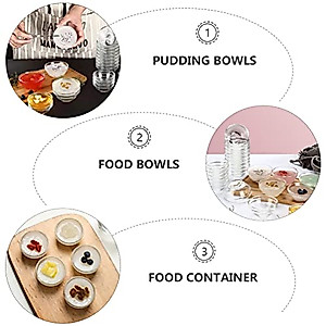 OSALADI Water Chestnut Bowls Versatile Glass Bowls 6Pcs Glass Custard Cups Small Glass Bowls Bakeware Clear Custard Cups Glass Pudding Bowls Ramekin Dishes for Home Restaurant Candy Dessert Bowls