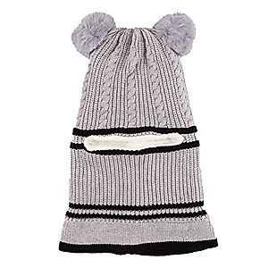 Toddler Winter Hat Baby Winter Hat Scarf Set Boys Girls Winter Hood Scarf Beanie Fleece Balaclava Earflap Skull Cap 2-5T Pink