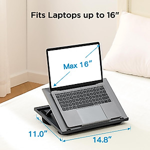 HUANUO Adjustable Lap Desk - with 8 Adjustable Angles & Dual Cushions Laptop Stand for Car Laptop Desk, Work Table, Lap Writing Board & Drawing Desk on Sofa or Bed, HNLD2G