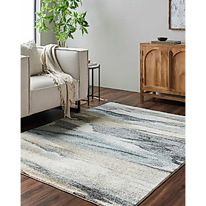 Mark&Day Area Rugs, 5x7 Bennington Modern Aqua Area Rug, Blue Grey Brown Carpet for Living Room, Bedroom or Kitchen (5'3" x 7')