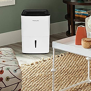 Frigidaire FFAD5033W1 Dehumidifier, High Humidity 50 Pint Capacity with a Easy-to-Clean Washable Filter and Custom Humidity Control for maximized comfort, in White