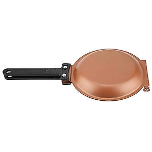 ZJchao Frying Pan, Double Side Frying Pan Non-Stick Flip Folding Frying Pan (Golden)