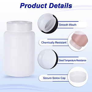 PATIKIL 2000ml Reagent Bottles, PE Wide Mouth Round Graduated Bottles with Screw Cap for Lab Water Reagent Liquids Solid Sample Storage Seal, Transparent White