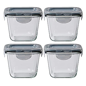 Mason Craft & More V1534 Food Storage container, 8PC SQ MINI, Clear