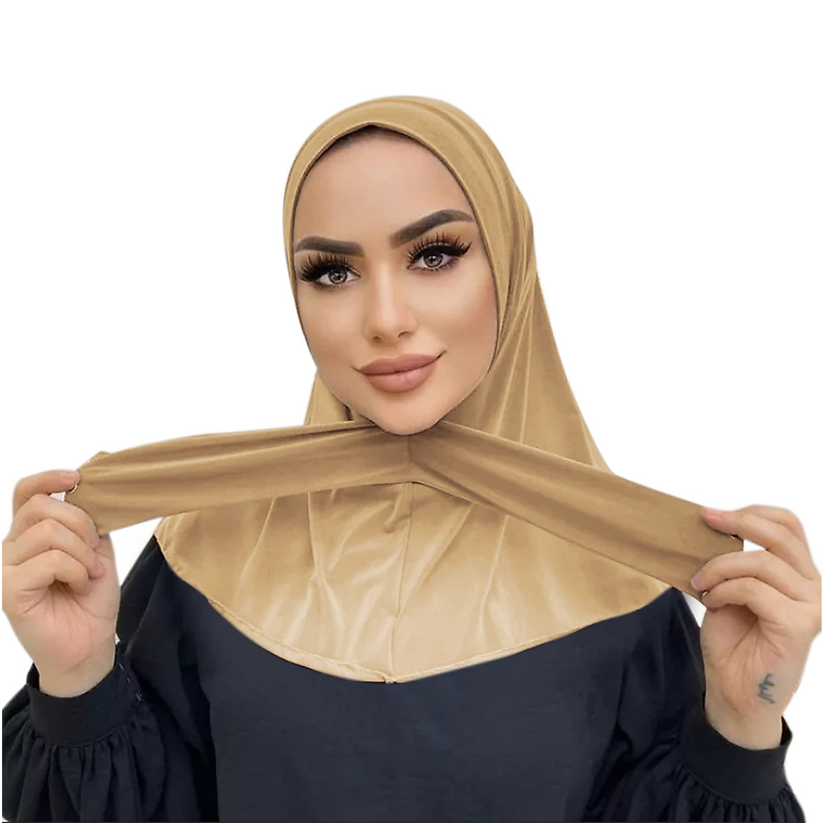 AIBEARTY Women Fashion Instant Muslim Turban Hijab with Snap Fastener Breathable Headscarf Bonnet Cap Turban Hat Shawl