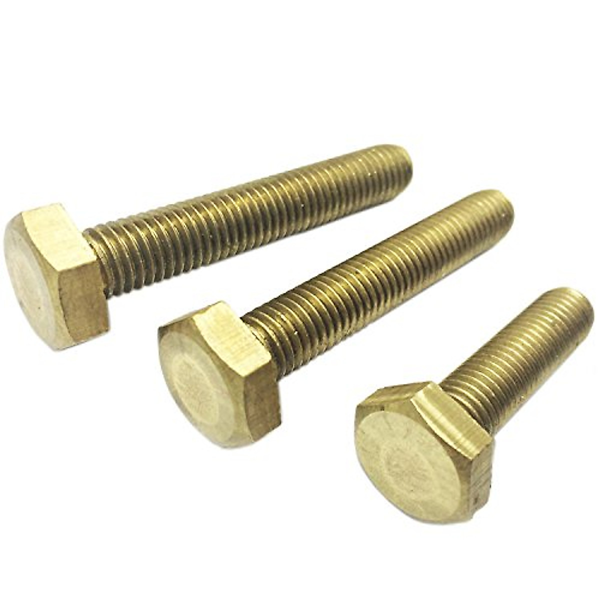M6 x 10mm Brass Hex Head Screws/Bolts,Full Thread,Pack of 20-Piece