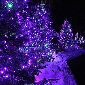 Jnaurb Solar String Lights Outdoor, 2 Pack 72ft 200 LED Solar Fairy Lights Outdoor, Waterproof 8 Modes Solar Powered Outdoor String Lights for Christmas, Garden, Yard, Party, Patio, Wedding(Purple)