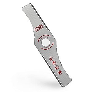 Steel Brush Cutter 2 Teeth, Mulching Brushcutter 12 inch SK85 Carbide Steel Double Sided Weed Eater Sting Trimmer Blade, Universal fit Arbor 1“（25.4mm）, Thicknen 2.2mm