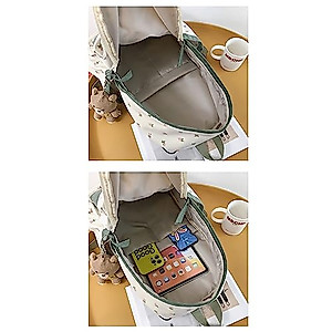 GLIGLITTR Kawaii Backpack for Women Lightweight Travel Casual Backpack Cute Shoulder Bag Lady College Aesthetic Backpack(Khaki,One Size)