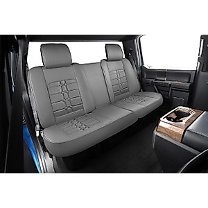 BALLIOL Pickup Seats Covers Compatible with Toyota Tacoma 2005-2023 SR SR5 TRD Off-Road TRD Pro TRD Sport Trall Special Edition Faux Leather (Gray,5 Sets Full Seat)