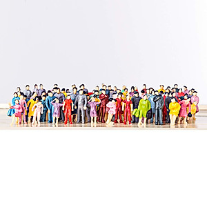 Yamix 100Pcs 1:87 HO Scale People HO Scale Figures Model Trains Architectural Miniature Figures for Miniature Scenes Model Train People