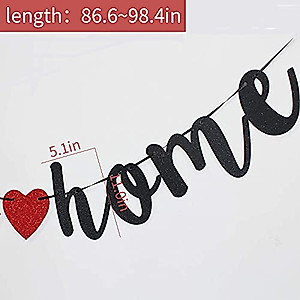 Welcome Home Banner Welcome Back Party Decorations for Military Marines Black Glitter Welcome Home Banners for Patriots Welcome Home Elder Family Party Supplies