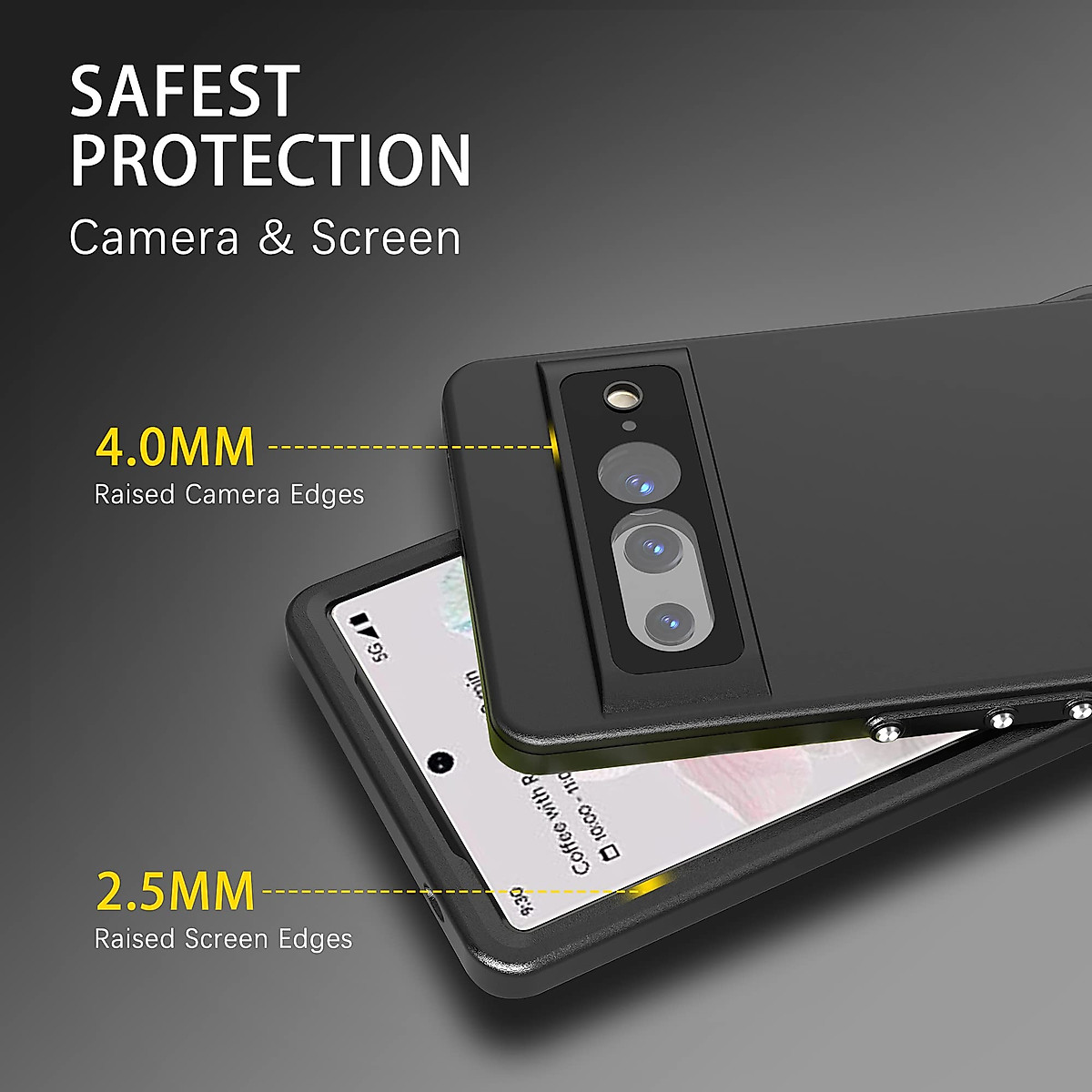 DINGXIN Google Pixel 7 Pro Case Waterproof, IP68 Certified Waterproof Shockproof Built-in Screen Protector Full Body Case for Pixel 7 Pro 2022 (Black)