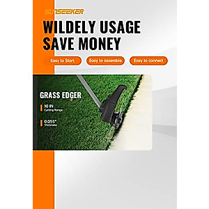 SUNSEEKER 26cc Weed Eater/Wacker Gas Powered, 4 in 1 String Trimmer, Wheeled Edger, Hedge Trimmer and Brush Cutter Blade, Multi Yard Care Tools, Rubber Handle & Shoulder Strap Included