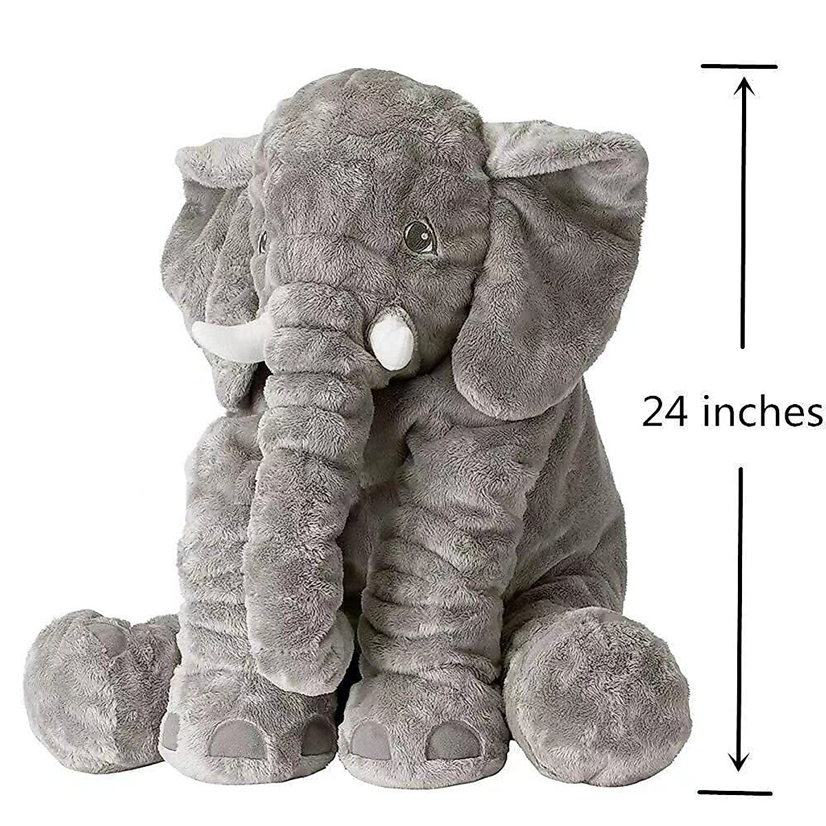 BOOJALOO Giant Stuffed Animals Doll Elephant Stuffed Animal, 24" Stuffed Elephant Plush Toy Gifts for Girls Boys Gray
