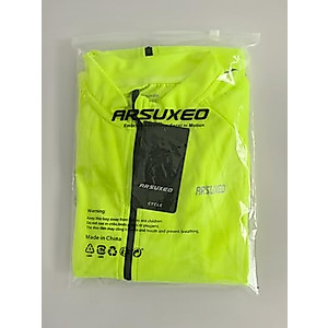 ARSUXEO Men's Short Sleeves Cycling Jersey Bicycle MTB Bike Shirt 636 White Size L