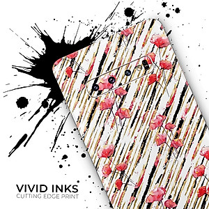 DesignSkinz Karamfila Watercolo Poppies V11 Protective Vinyl Decal Wrap Skin Cover Compatible with The Samsung Galaxy S20 (Screen Trim & Back Glass Skin)