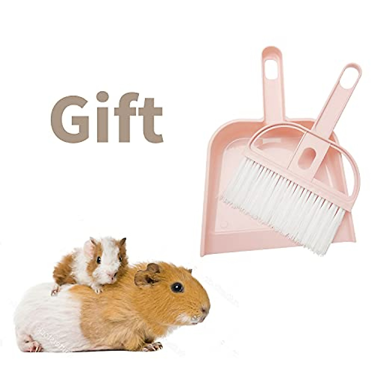 Guinea Pig Toilet, Small Animal Potty Trainer Corner, Square Rat Litter Bedding Box with Small Broom, Dustpan, Small Pet Litter Toilet for Guinea Pigs, Chinchilla, Ferret,Galesaur…