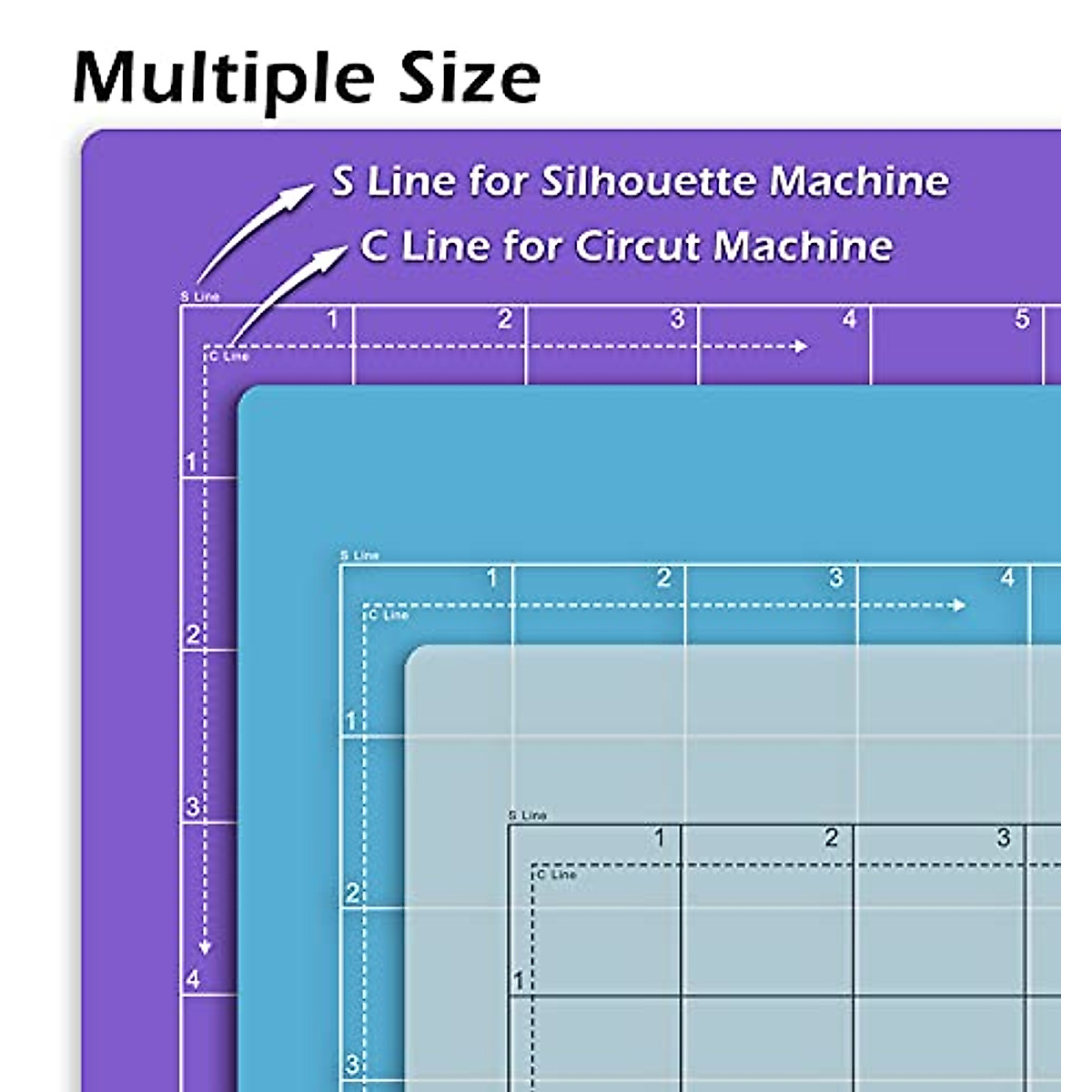 ReArt Cutting Mat Variety 6 Packs for Silhouette Cameo 4/3/2/1 - Strong, Standard, Light Grip, 12in x 12in x 3 Packs, 12in x 24in x 3 Packs.