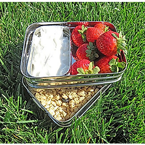 Lifestyle Block 3 Compartment Stainless Steel Eco-Friendly Lunch Box - Regular
